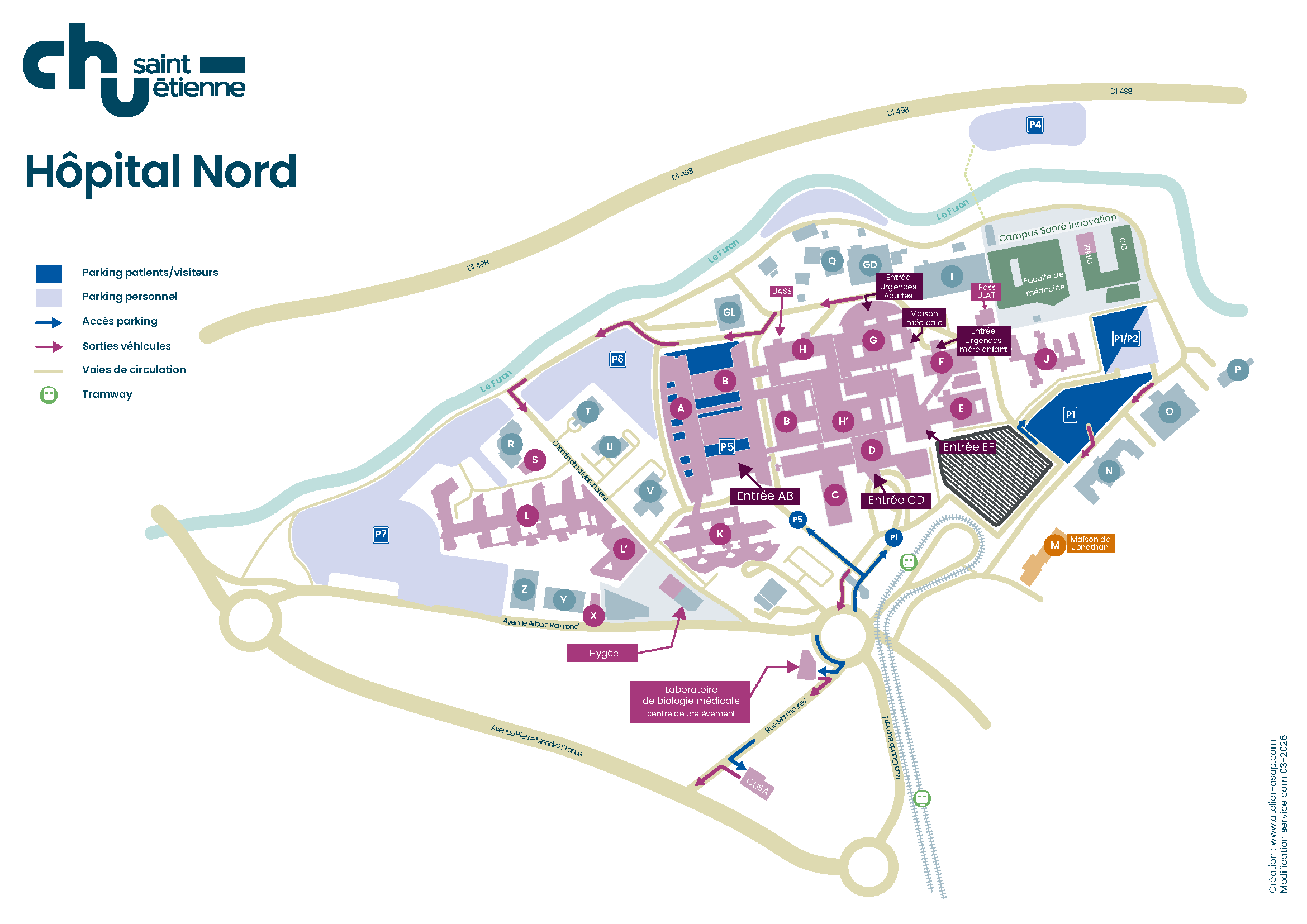 CHU Centre Hospitalier Universitaire Saint tienne Coordonn es Plans